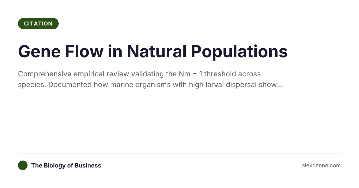 Gene Flow in Natural Populations (Slatkin,... | Alex Denne