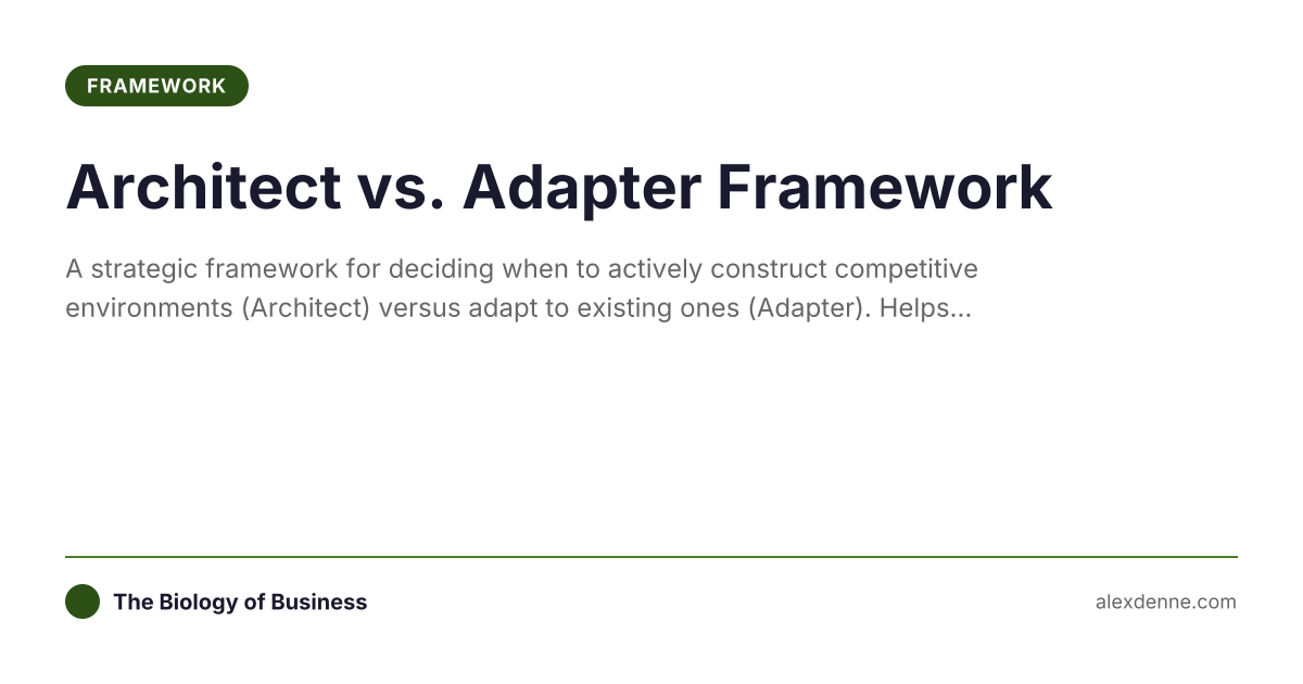 Architect vs. Adapter Framework | The Biology of Business