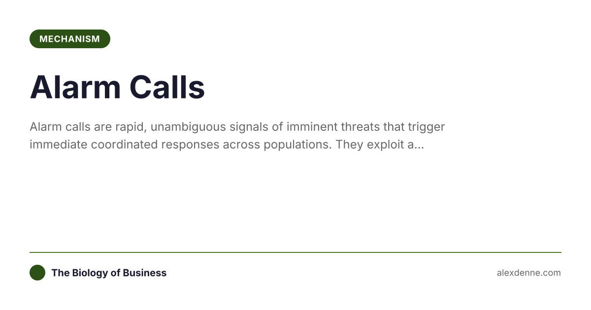 Alarm Calls (Mechanism) | The Biology of Business