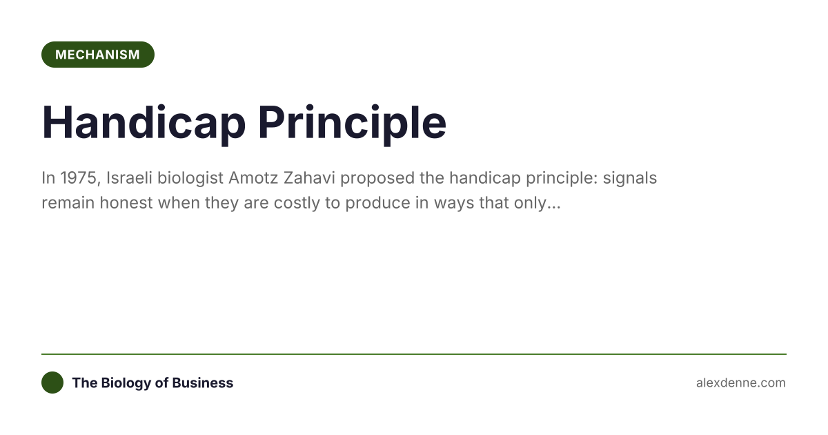 Handicap Principle (Mechanism) | The Biology of Business